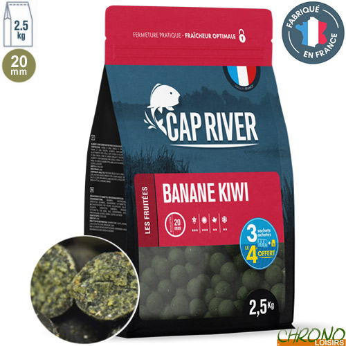 Cap river boilies banana kiwi 20mm 2 5kg – Chrono Carp