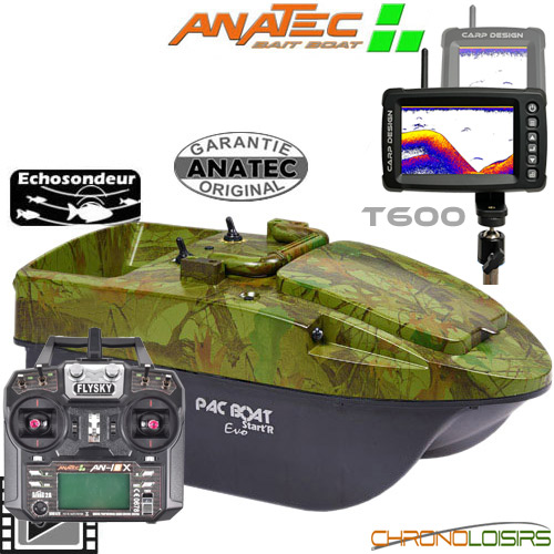 Bateau amorceur anatec pac boat startr camou wood an i6x echo t600 ...